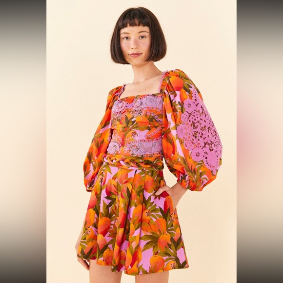 FARM Rio | Shorts | Farm Rio Lilac Mango Macaws Shorts | Poshmark